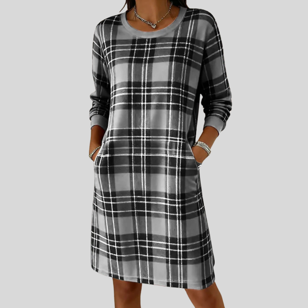Janeli | Elegant Casual Check Dress – Claire & James